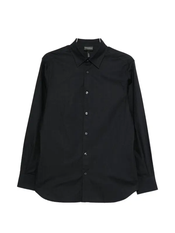 Emporio Armani Logo Cotton Shirt - Blue
