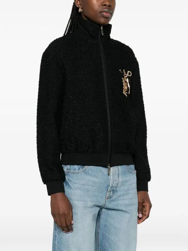 Emporio Armani Tweed Blouson Jacket - Black