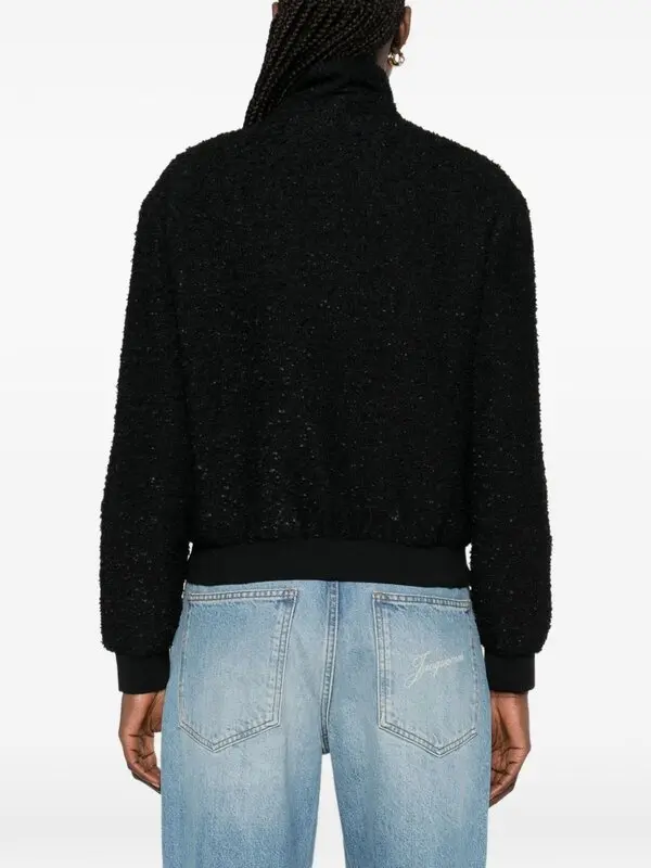 Emporio Armani Tweed Blouson Jacket - Black