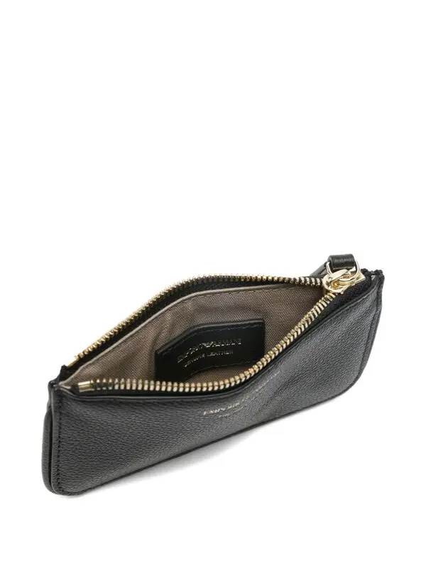 Emporio Armani Leather Coin Case - Black