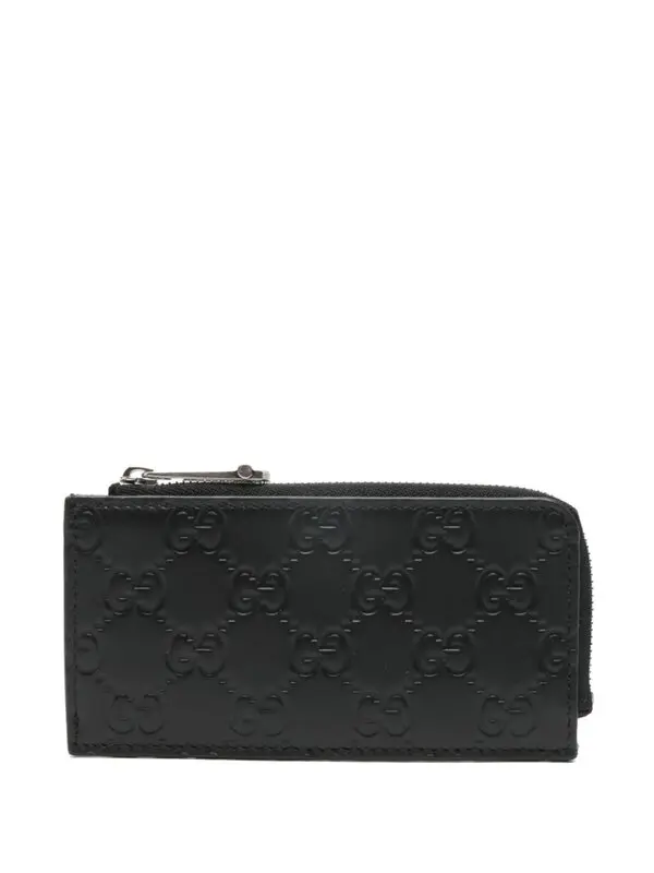 Gucci Gg Emblem Card Holder - Black