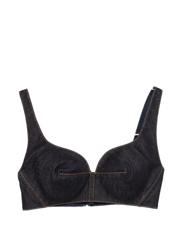 Givenchy Denim Cotton Bra Top - Blue