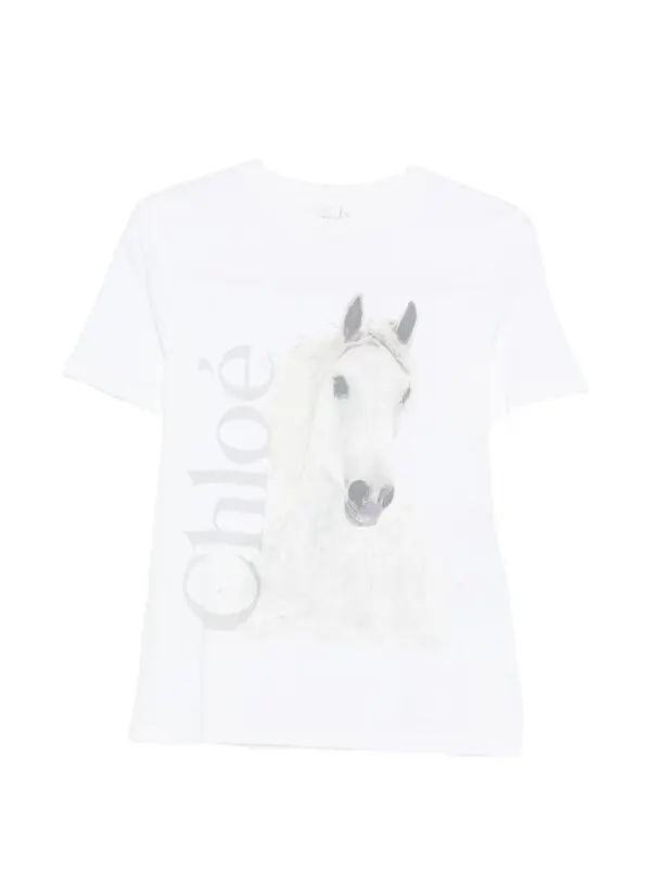 Chloé Printed Cotton T-shirt - White