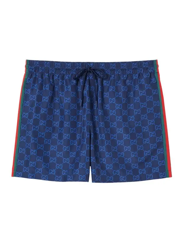 Gucci Technical Poplin Swim Trunks - Blue