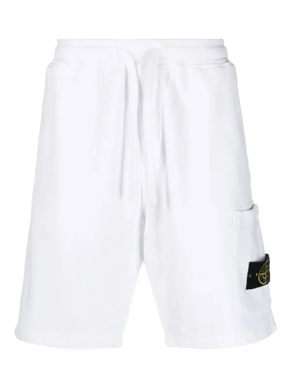 Stone Island Bermuda Shorts With Logo - White