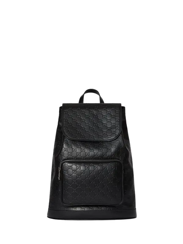 Gucci Gg Emblem Backpack - Black