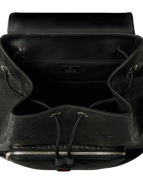 Gucci Gg Emblem Backpack - Black