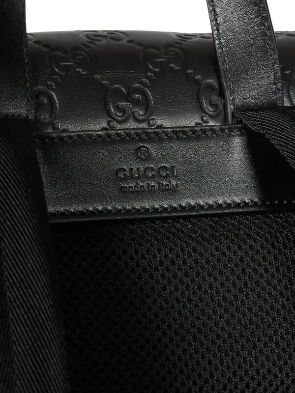 Gucci Gg Emblem Backpack - Black