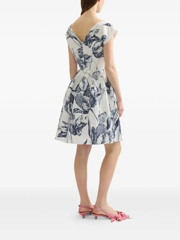 Erdem Floral Print Mini Dress - White