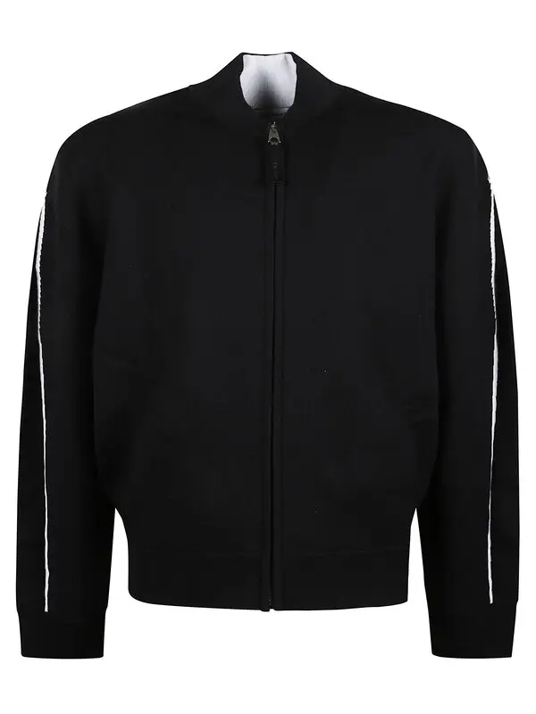 Givenchy Striped Zip-up Cardigan - Black
