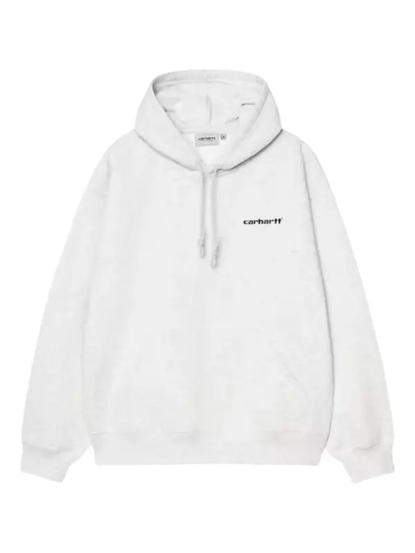 Carhartt Work In Progress Logo Cotton Hoodie - Grey
