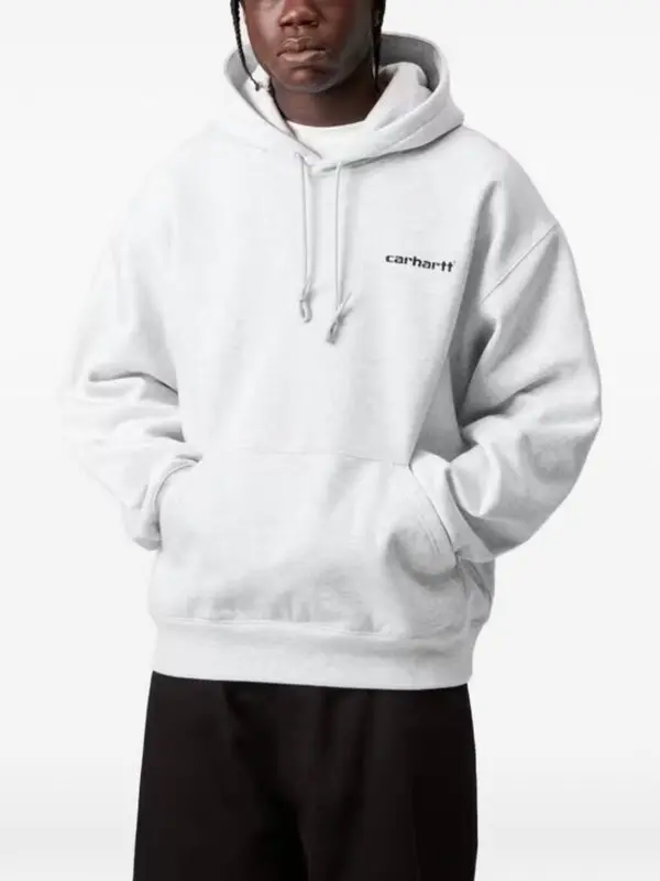 Carhartt Work In Progress Logo Cotton Hoodie - Grey