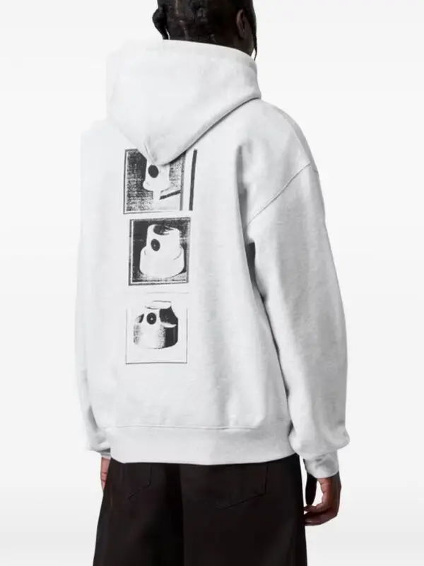 Carhartt Work In Progress Logo Cotton Hoodie - Grey