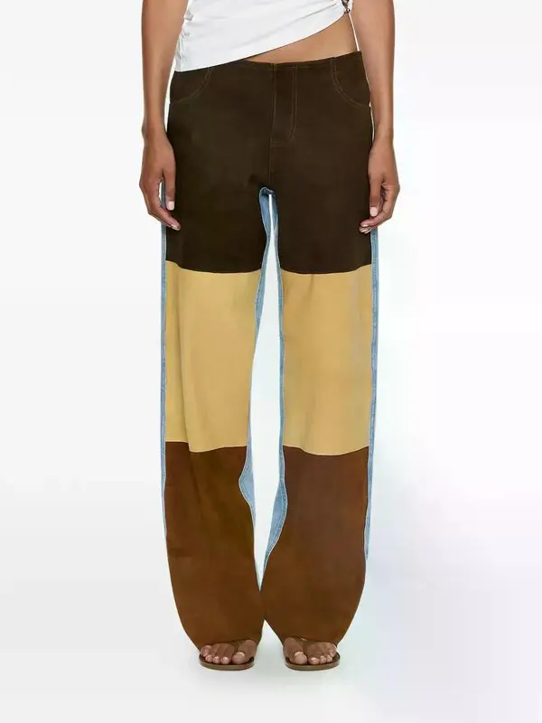 Christopher Esber Suede-panelled Denim Trousers