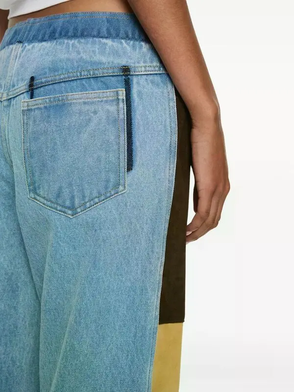 Christopher Esber Suede-panelled Denim Trousers