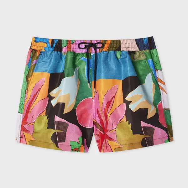 Paul Smith River Collage' Print Swim Shorts - Pink