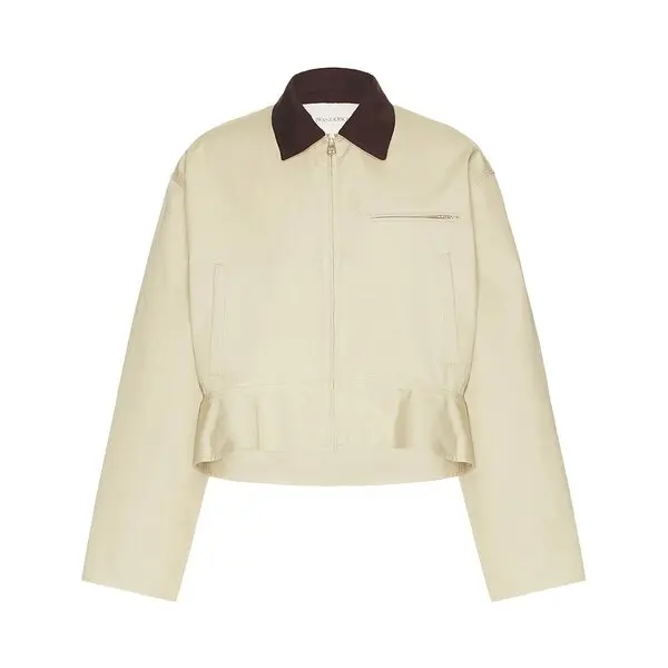 JW Anderson Curved Hem High Neck Jacket - Cream