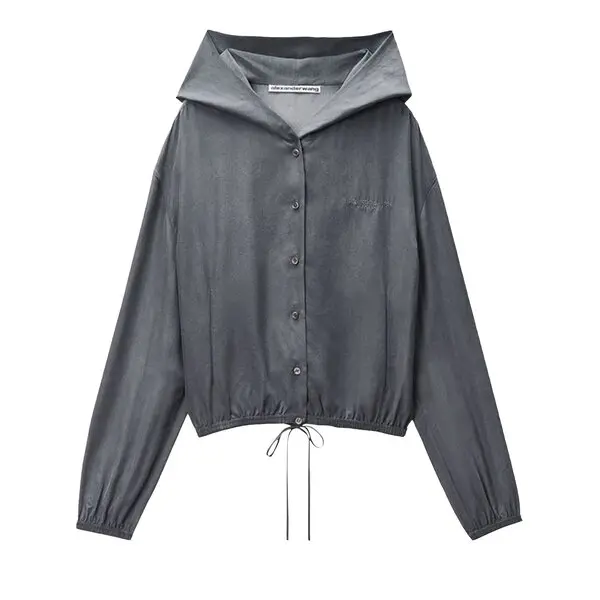 Alexander Wang Drapey Frontplacket Hoodie
