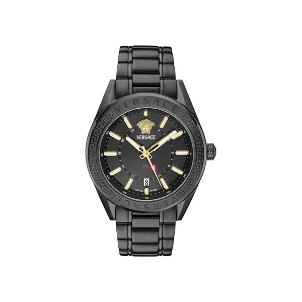 Versace V Code Gmt Bracelet Watch - Black