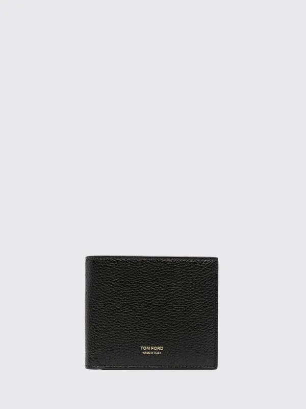 TOM FORD Grained Calfskin Bifold Wallet With Laminated Logo - Black