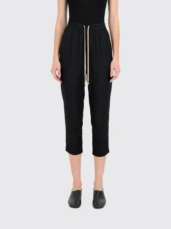 Rick Owens Drawstring Cropped Trousers - Black