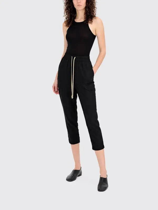 Rick Owens Drawstring Cropped Trousers - Black