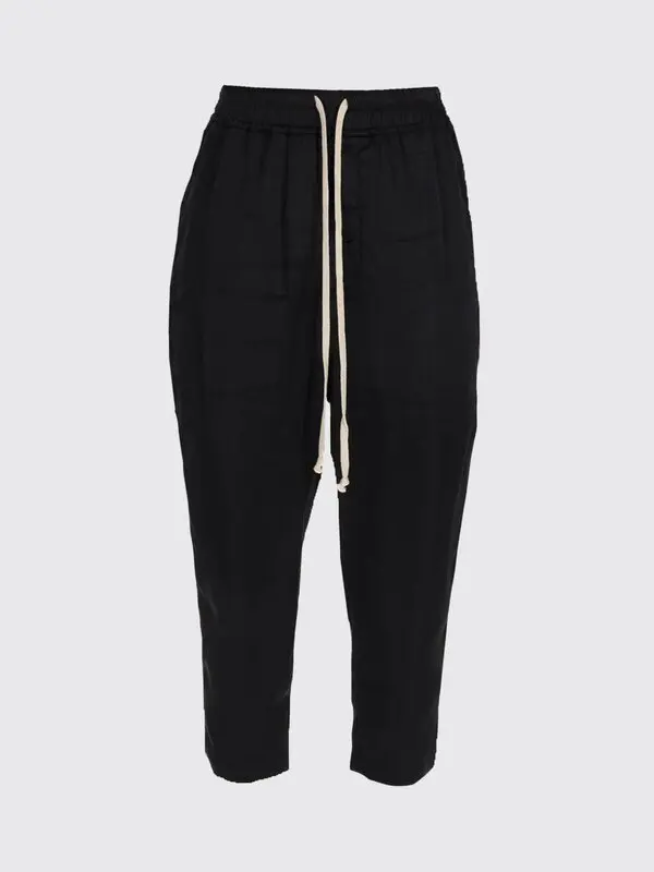 Rick Owens Drawstring Cropped Trousers - Black