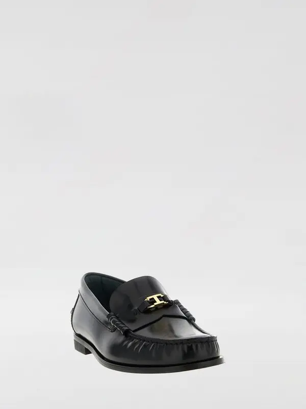 TOD'S Leather Loafer With Horsebit Detail - Black