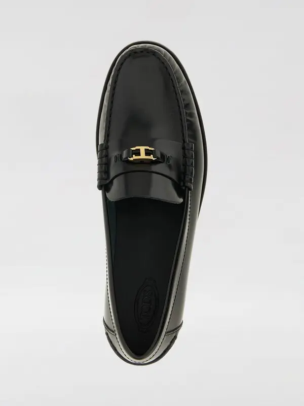 TOD'S Leather Loafer With Horsebit Detail - Black