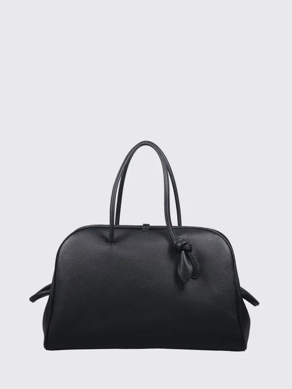 Jacquemus Leather Shoulder Bag With Knotted Detail - Black