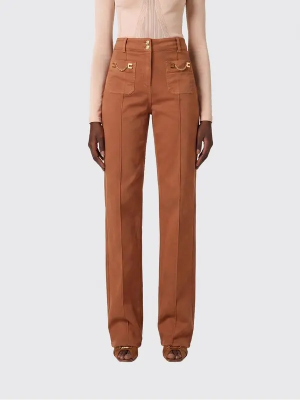 Elisabetta Franchi Straight Leg Jeans - Brown