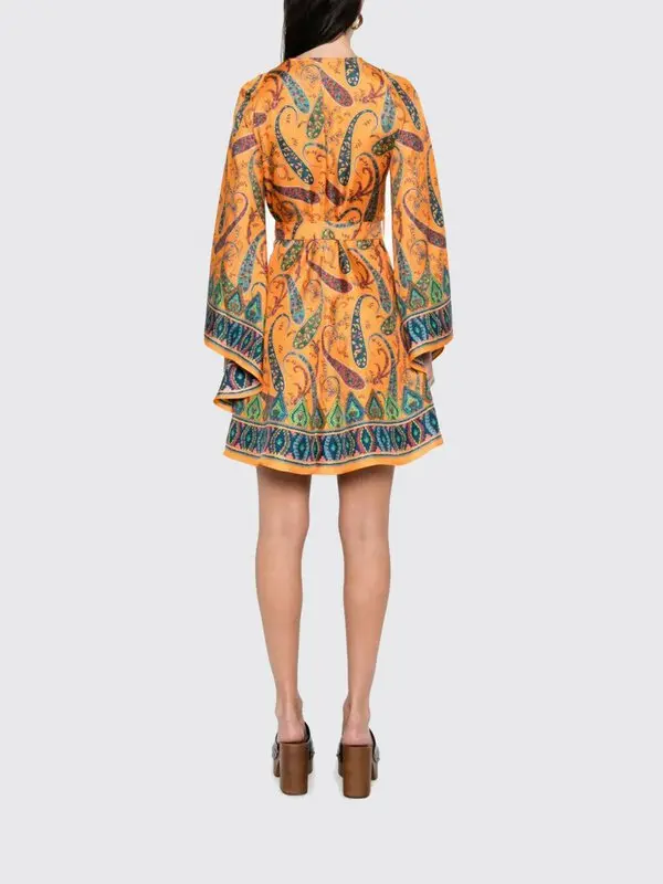Etro Paisley Print Wrap Dress - Orange