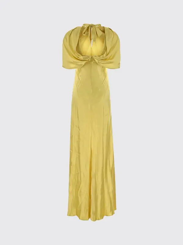 Alberta Ferretti Satin Long Dress - Yellow
