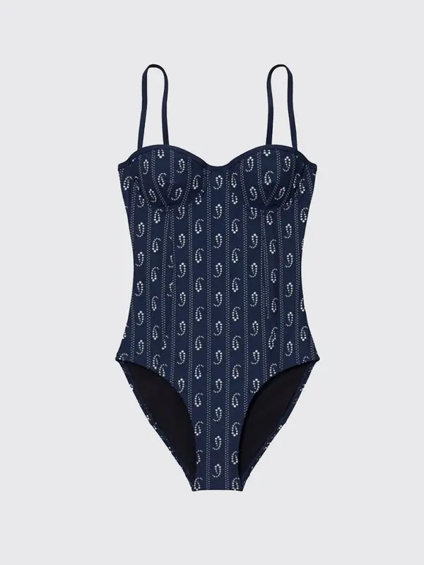 Tory Burch Floral Print One-piece Swimsuit - Blue