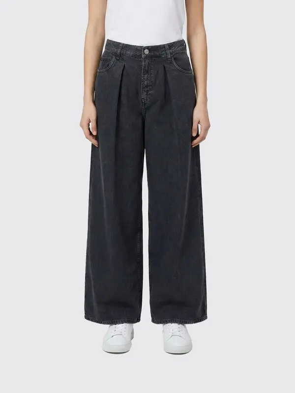 HAIKURE Pleated Wide-leg Jeans - Grey
