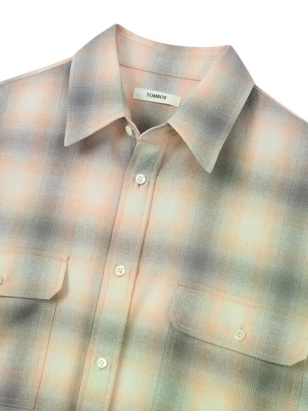 STUDIO TOMBOY Check Chest-pocket Shirt - Neutrals