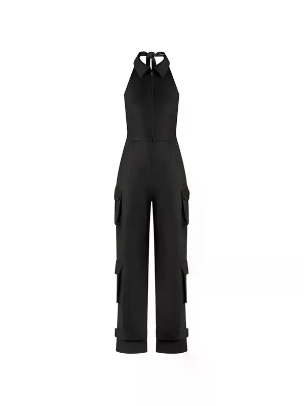 Manière De Voir Halterneck Cargo Jumpsuit - Black