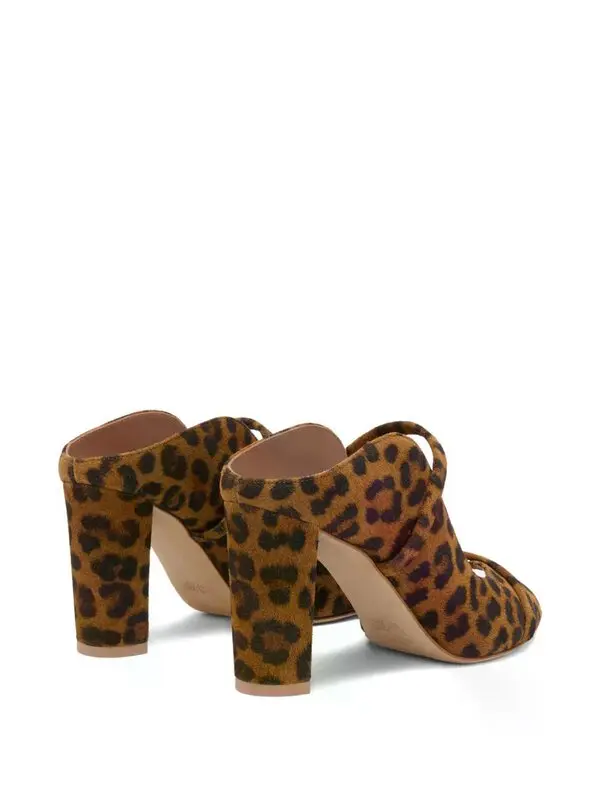 MALONE SOULIERS Norah Leopard Print Sandals - Brown