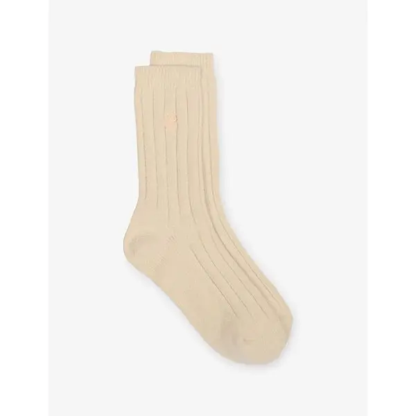 Sweaty Betty Cosy Ribbed Stretch-knit Socks - Buttermilk Beige