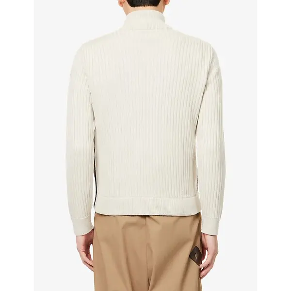 Moncler Contrast-knit Shell-down Cardigan - Ivory