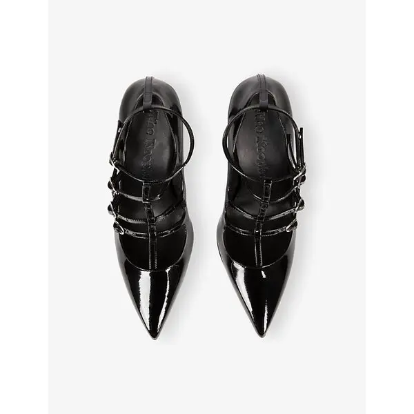 The Kooples Caged Patent-leather Heeled Pumps
