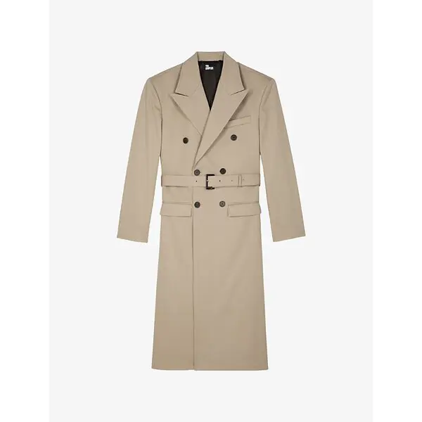 The Kooples Double-breasted Belted Cotton Trench Coat