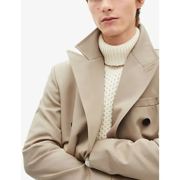 The Kooples Double-breasted Belted Cotton Trench Coat