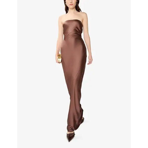 OMNES Amdra Strapless Satin Maxi Dress