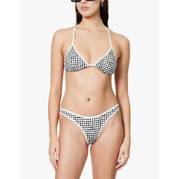 Monday Swimwear Palma Check Triangle Bikini Top