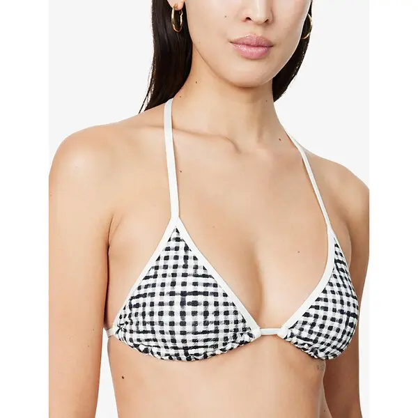 Monday Swimwear Palma Check Triangle Bikini Top