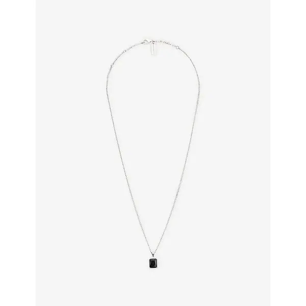 The Kooples Square-pendant Steel Necklace - Silver