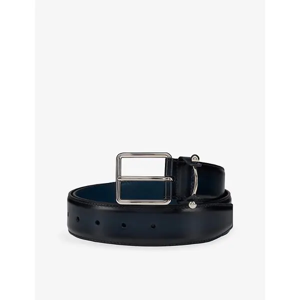 CHRISTIAN LOUBOUTIN Chambeliss Leather Belt - Last Night/silver