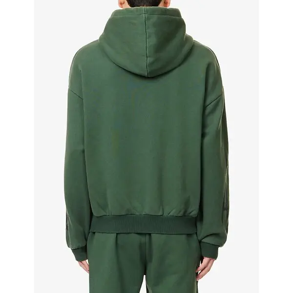 GODMADE Washed Cotton-jersey Hoodie With Monogram Print