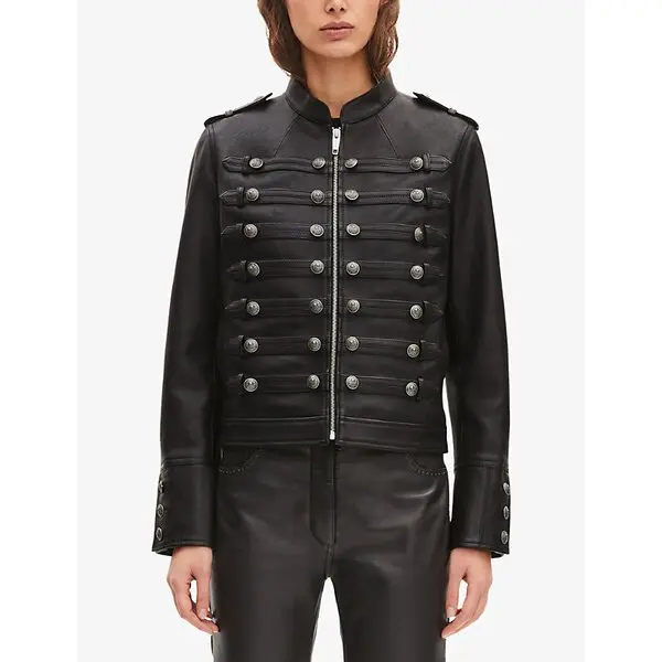 The Kooples Heritage-button Leather Jacket
